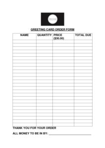 Greeting Card Order Form 2 - First Class Fundraising